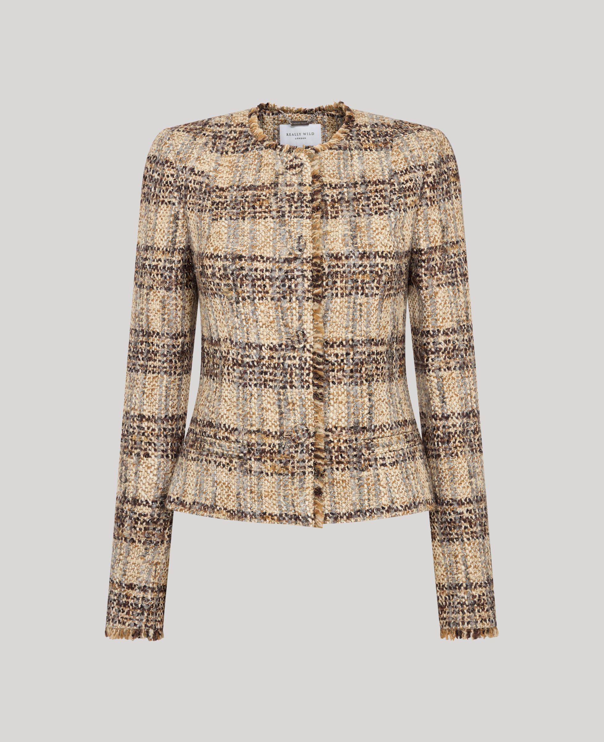 Audrey Bouclé Jacket - Red & Gold | Really Wild – Really Wild Clothing ...