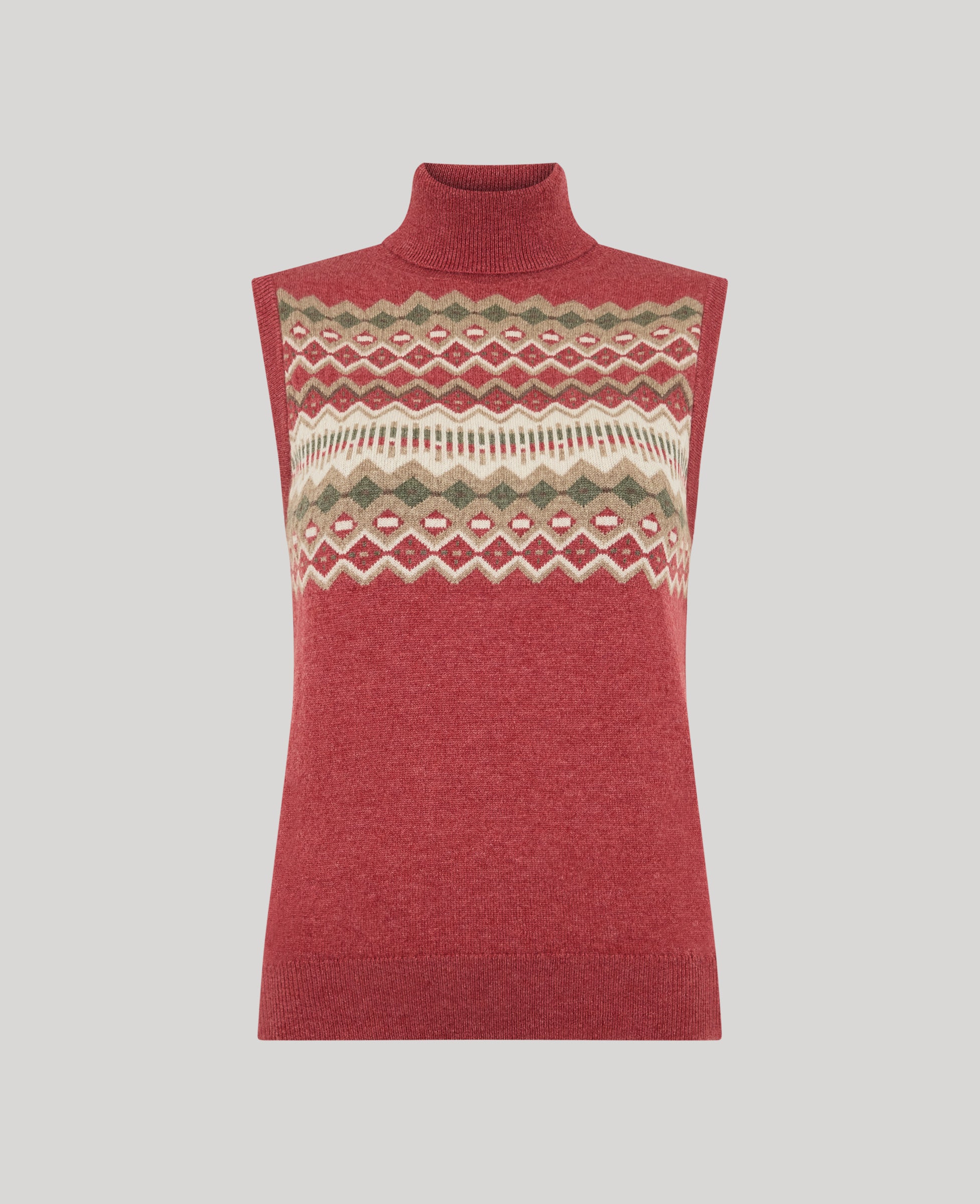 Fairisle Cashmere Roll Neck Tank - Cinder | Really Wild – Really Wild ...