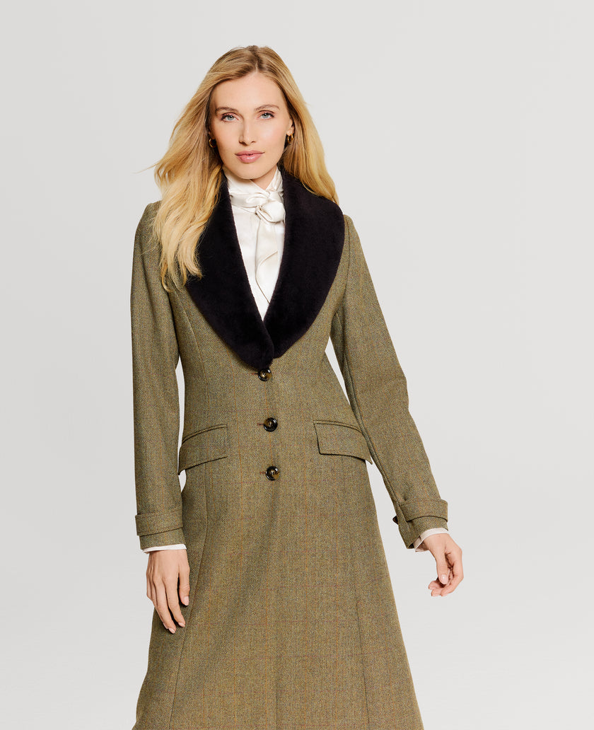 Kate Tweed Coat with Toscana Shearling Fur Collar | Really Wild ...